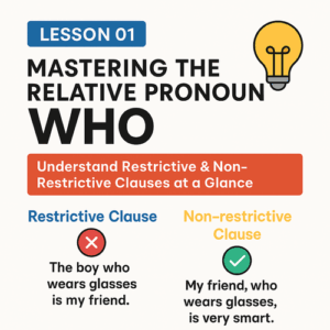 Relative Pronoun Who-Restrictive and Non-restrictive Clause Worksheet